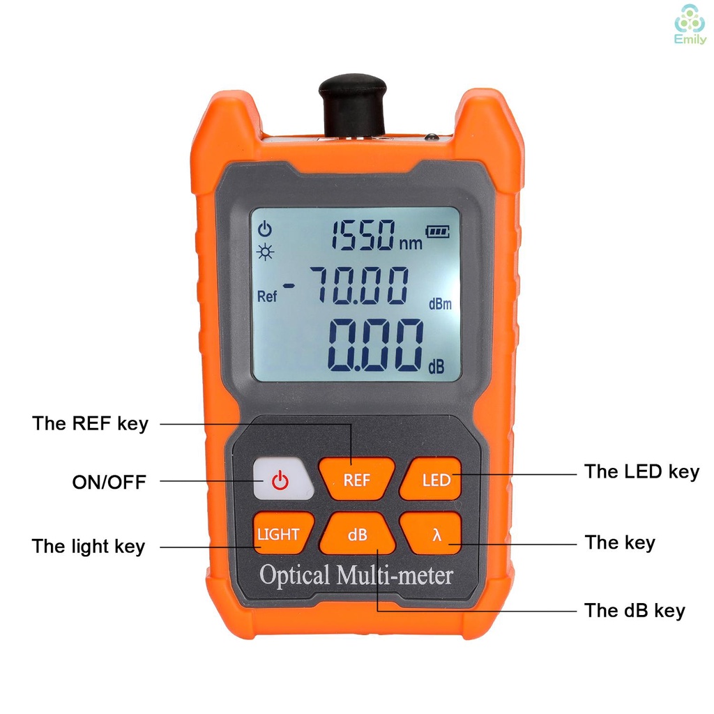 Portable Mini Fiber Optical Power Meter 8 Wavelengths with LED Light ...