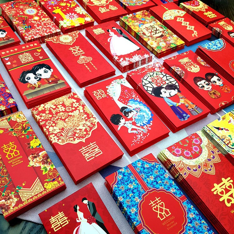 结婚用品结婚红包大吉 Wedding Red Pocket Ang Pau Ang Pao Thick Coated Paper ...
