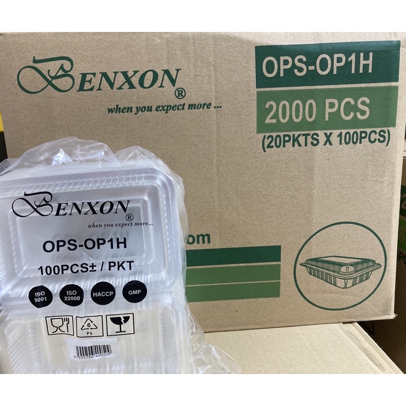 OPS - OP1H - BENXON carton 2000 pcs -Disposable Plastic Clear Food Box ...