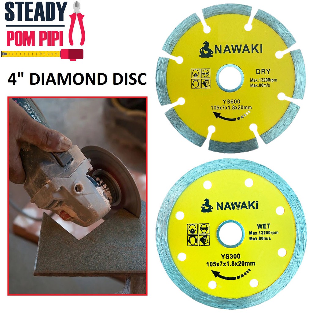 NAWAKI GCE 4" DIAMOND CUTTING DISC FOR GRANITE, STONE, TILE AND CERAMIC ...