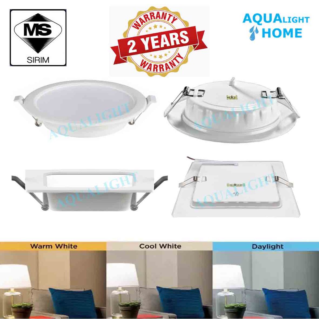 SIRIM LED DOWNLIGHT 12W/18W 4/6 INCH ROUND/SQUARE DRIVER ON BOARD (DOB ...