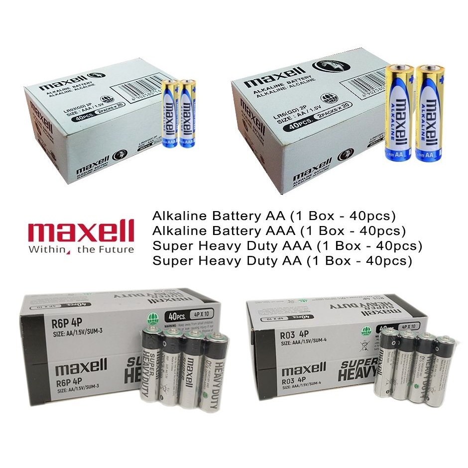 AA & AAA Battery - Maxell Super Heavy Duty & Maxell Alkaline Battery AA ...