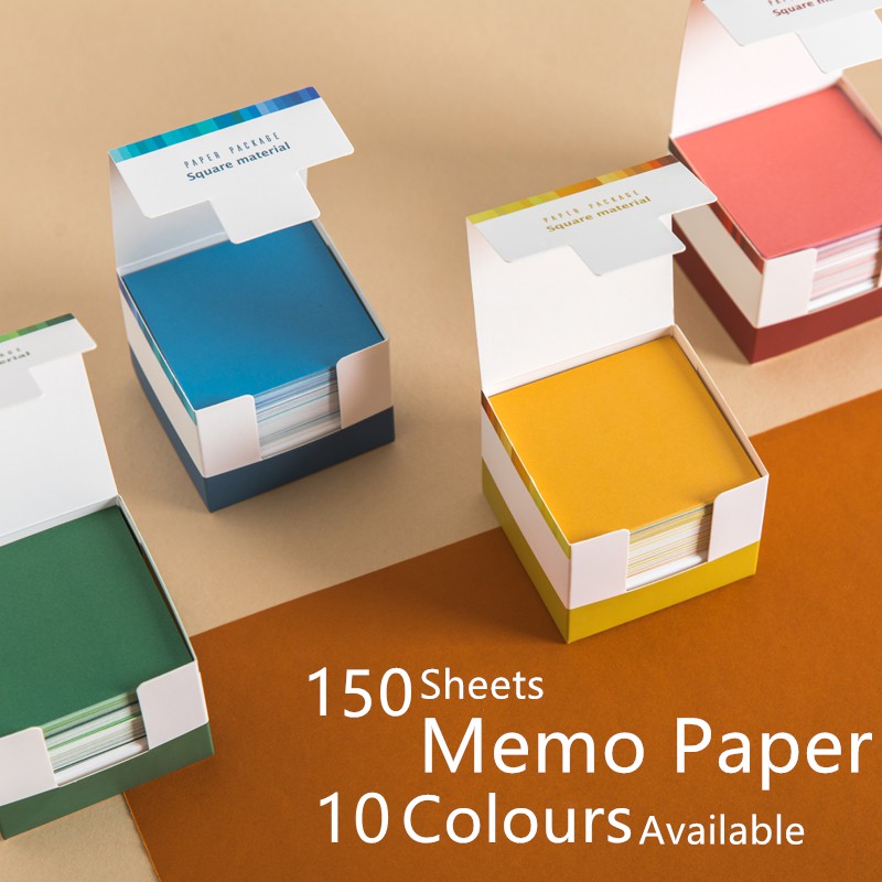 YUME 150 SHEETS Colourful Memo Paper Gradient Pastel Plain Loose Note ...
