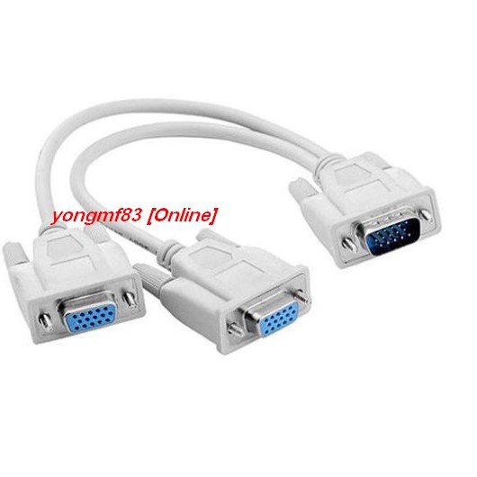 15 Pin VGA Male to 2 Dual VGA Female Splitter Cable (CP-C-046) | Shopee Malaysia