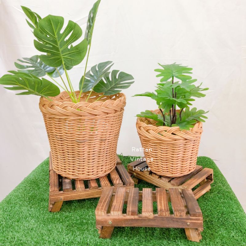 (Rattanvintage)🔥Wood Stand | Wooden Stand | Flower Pot Stand | Garden ...