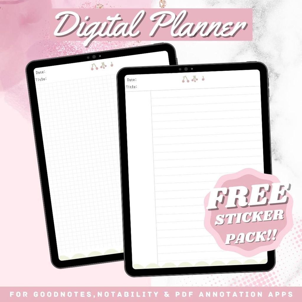 Digital Notebook Digital Planner Grid Notebook Goodnotes Template ...