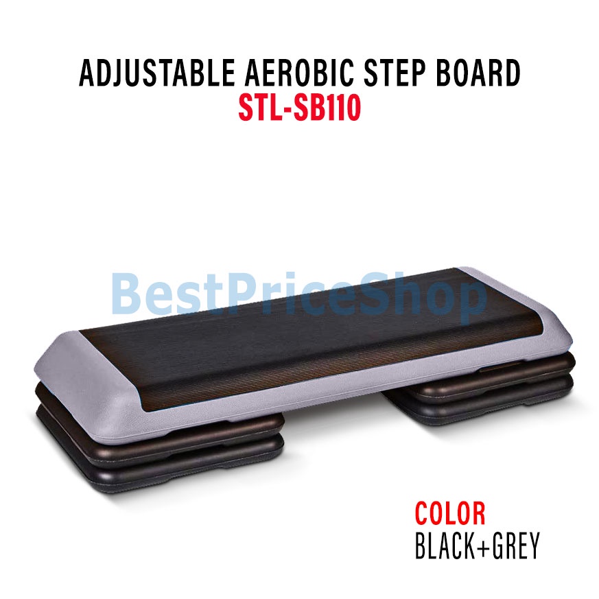 BPS Heavy Duty 43” 110cm Adjustable Aerobic Step Board Wide Stepper ...