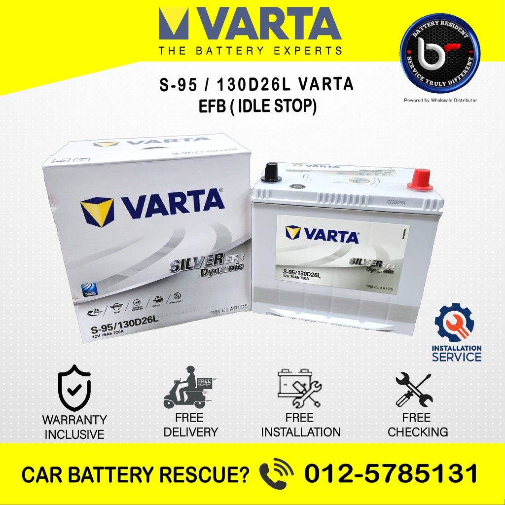 [ Installation Provided ] S95 EFB 130D26L Varta Silver EFB Dynamic for Start & Stop Engine ...