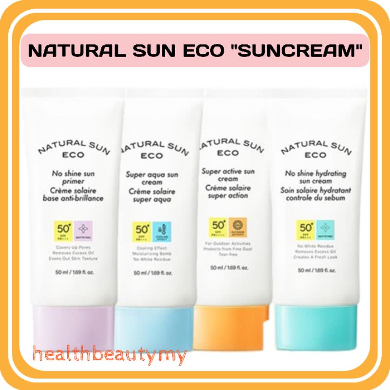 THE FACE SHOP Natural Sun Eco No Shine hydrating sun cream SPF50+ PA ...