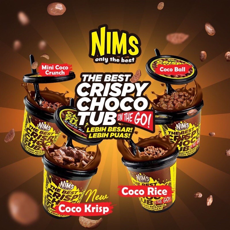 NIMS CRISPY CHOCO TUB ( Chocojar ) kerepek, jeruk, kacang, biskut tin, keropok, snack | Shopee ...