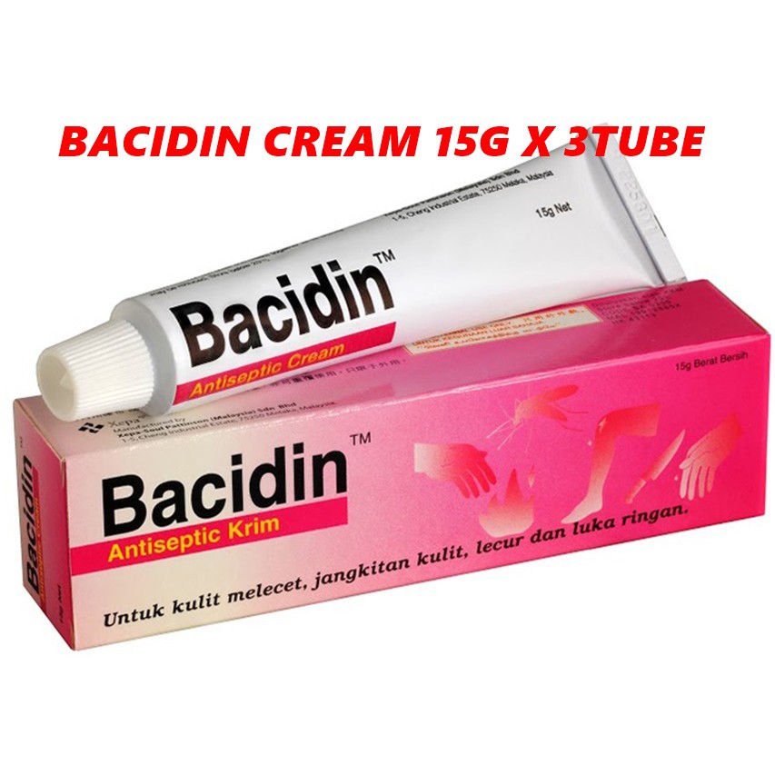 Bacidin Antiseptic Cream 15g x 3 | Shopee Malaysia