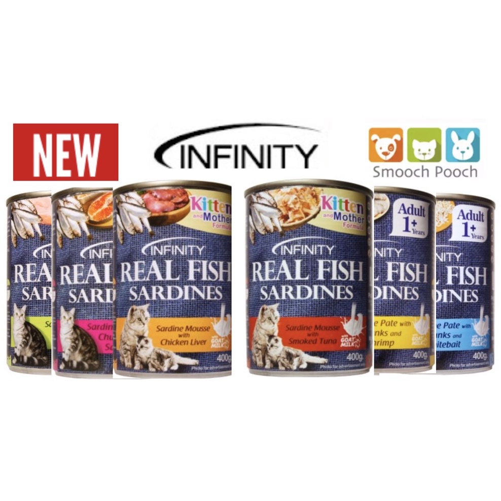 Infinity Real Fish Sardines Mousse Cat Kitten Food In Can 400grams (1 ...