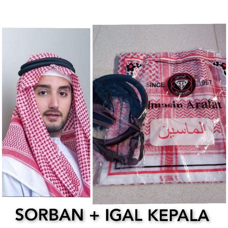 PUTIH MERAH Premium PACKAGE OF RED AND WHITE ARAFAT TORBAN PLUS IMAMAH ...
