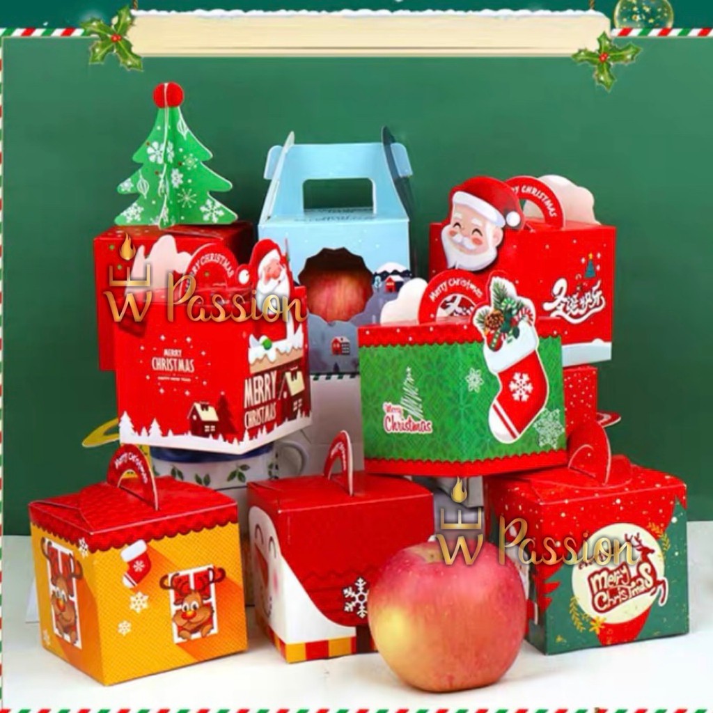 [Ready Stock]Christmas Theme Box Xmas Theme INSTA Style Gift Box Apple ...