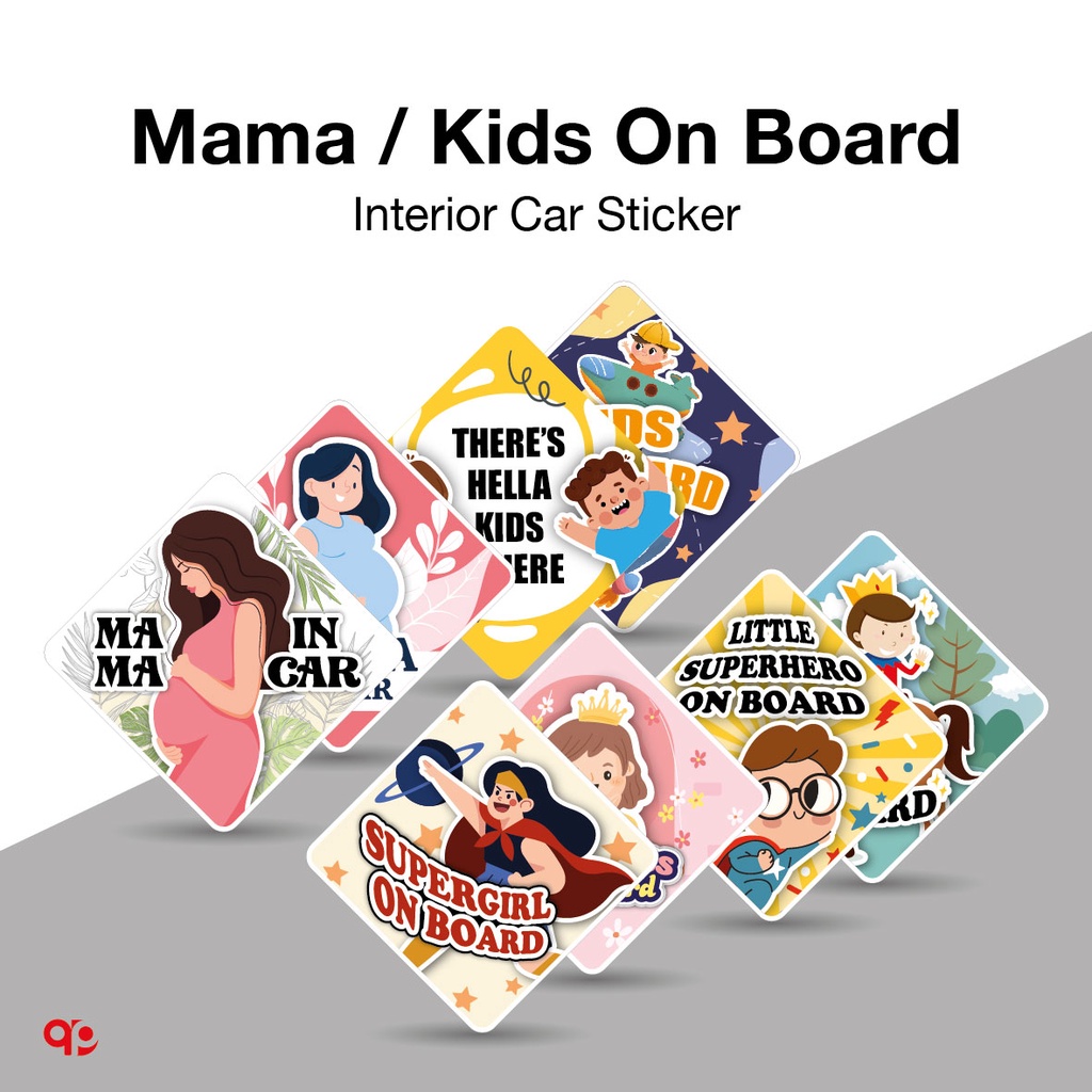 Mama in car / Kids in car / Mama / Kids On Board - for Windscreen ...