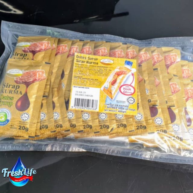 5🌟 SIRAP Kurma Gurun Emas/ Dates Syrup (24 sachets in 1 packet ...