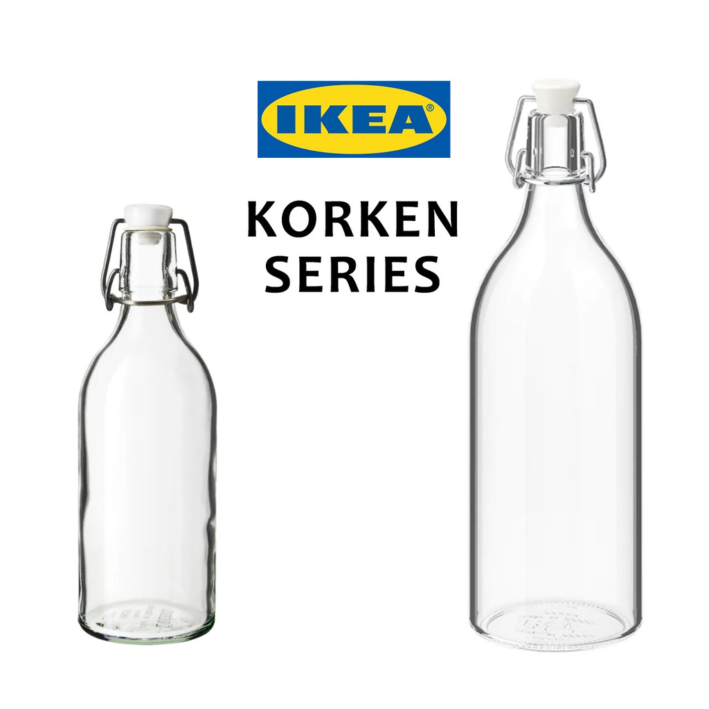 IKEA KORKEN BOTTLE WITH STOPPER GLASS BOTOL AIR BOTOL KACA CLEAR GLASS ...