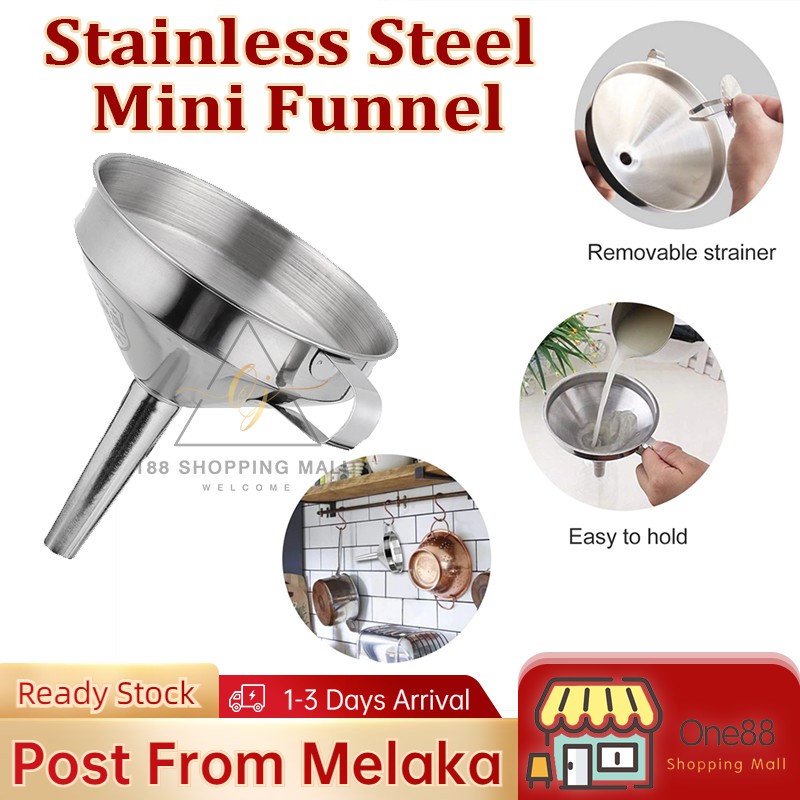 Stainless Steel Funnel Kitchen Oil Liquid Funnel Metal Funnel with ...