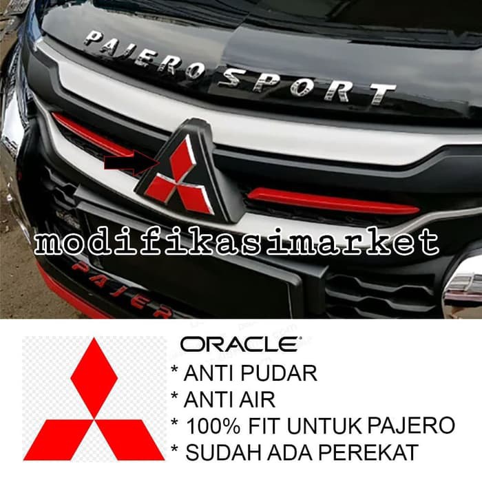 Mitsubishi Front And Rear Pajero Red Logo Emblem Sticker | Shopee Malaysia