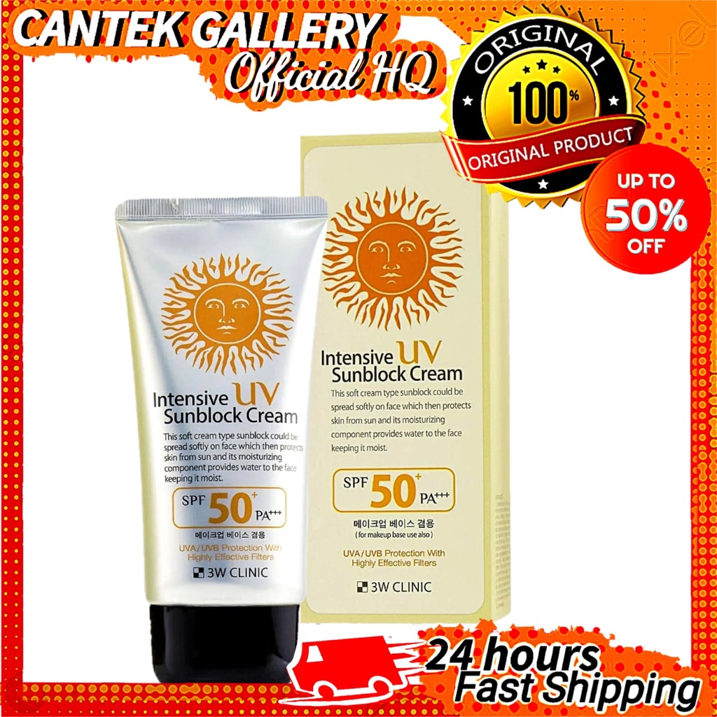 🛒ORIGINAL🔥3W CLINIC INTENSIVE UV SUNBLOCK CREAM 100% ORIGINAL BY 3W CLINIC MADE IN KOREA (70ml ...