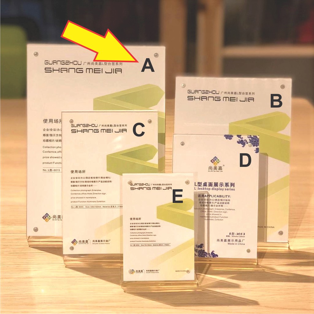 Card Acrylic Table Stand Strong Magnetic L-shape Menu Display Stand L ...