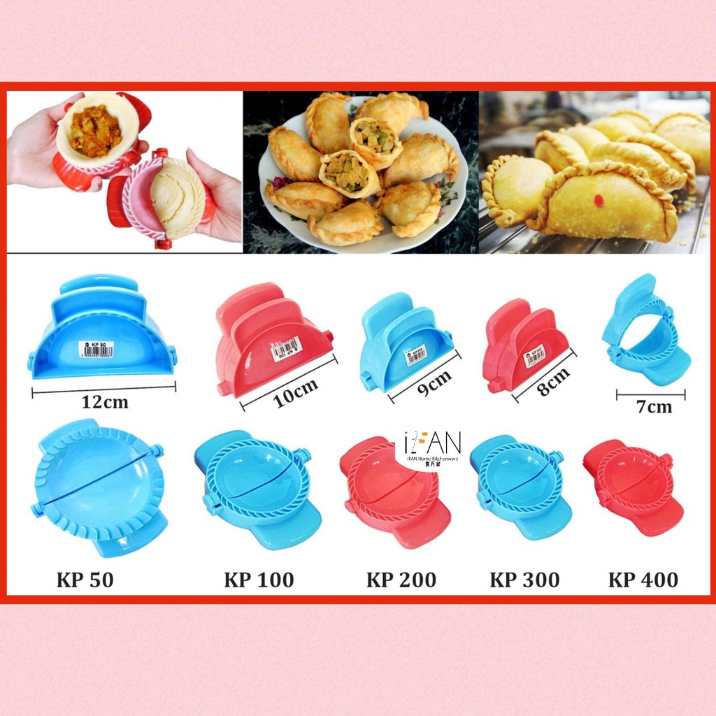 5 SIZES | IFAN HOME | KP50/100/200/300/400 Plastic Curry Puff Mould ...