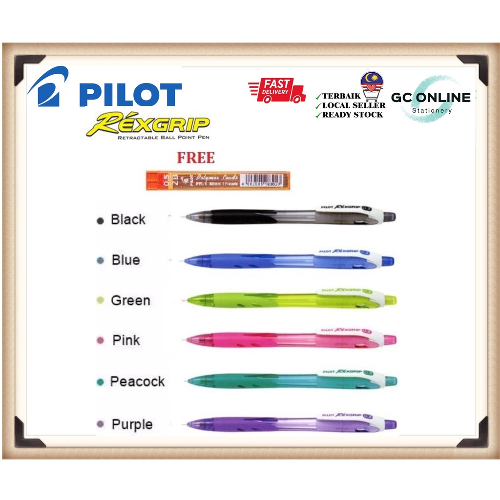 Pilot Rexgrip Mechanical Pencil 0.5mm/0.7mm with Pencil Lead | Shopee Malaysia