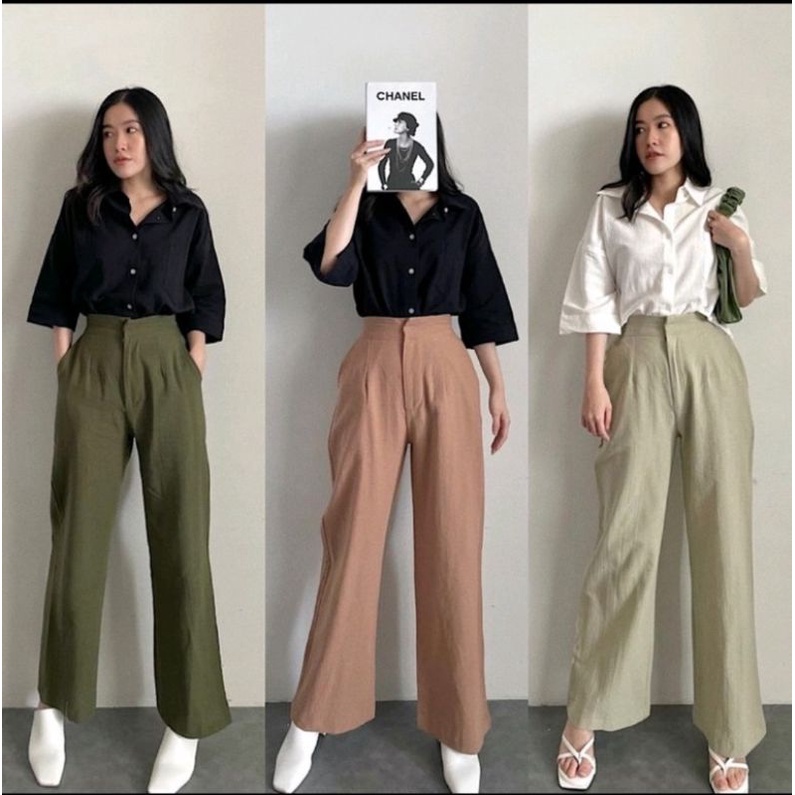 Yuka LINEN CULOTTS / JUMBO LINEN CULOTTS / MATERIAL CULOT TROUSERS ...