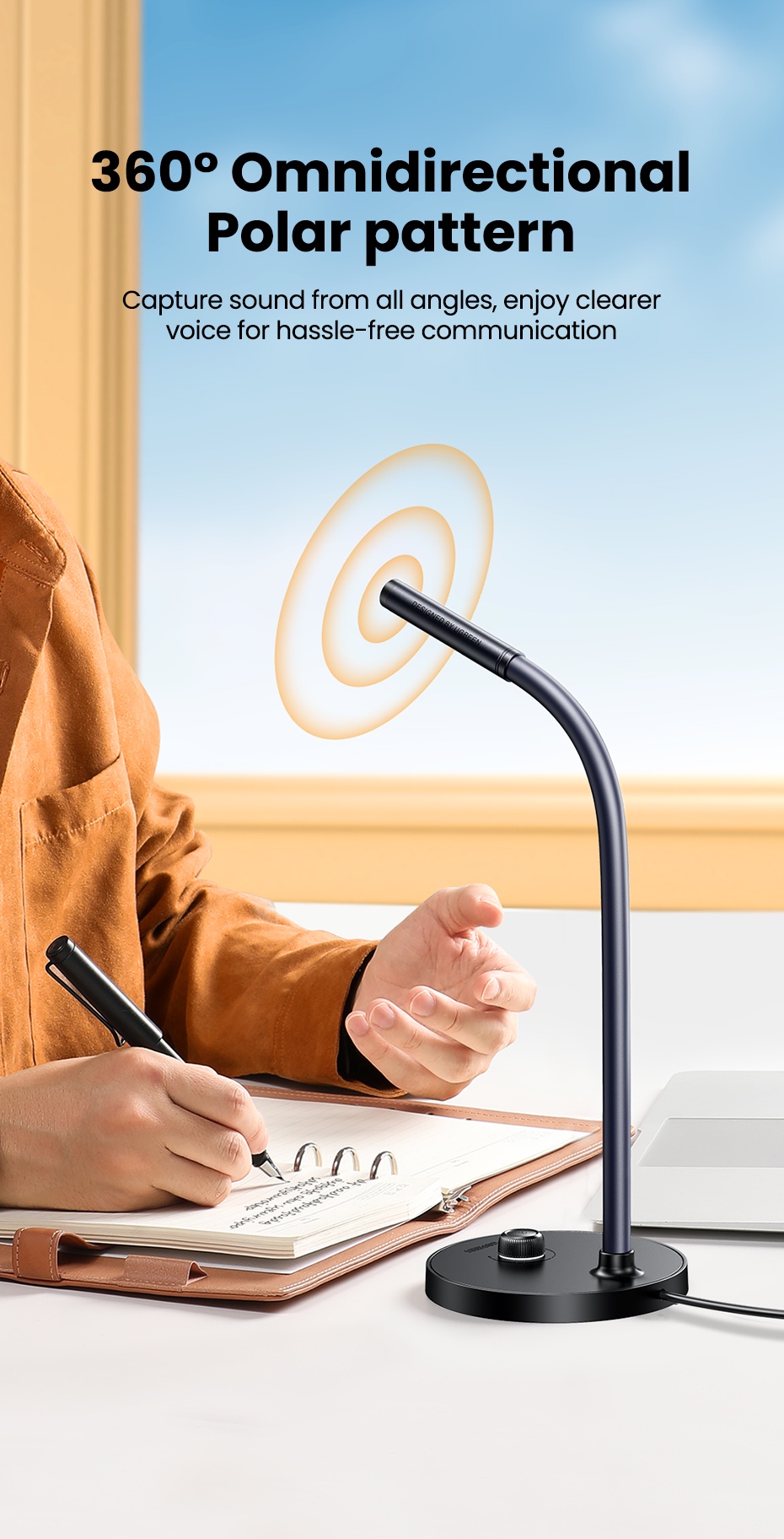 UGREEN USB Desktop Microphone Computer Desktop 60dB Noise Reduction ...