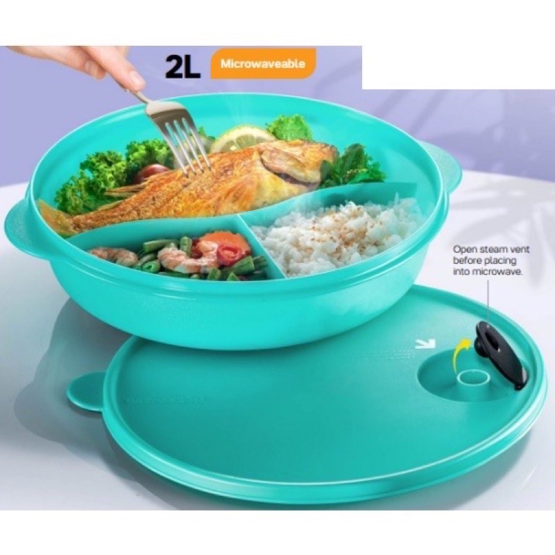 Tupperware Large CrystalWave Divided Dish 2L (1pc) | Shopee Malaysia