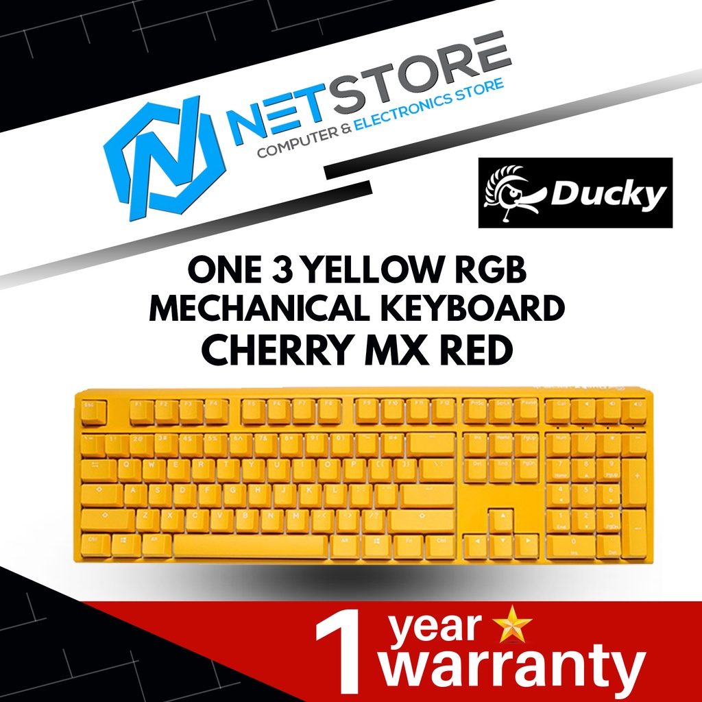 DUCKY ONE 3 YELLOW RGB MECHANICAL KEYBOARD CHERRY MX RED - DKON2108ST ...