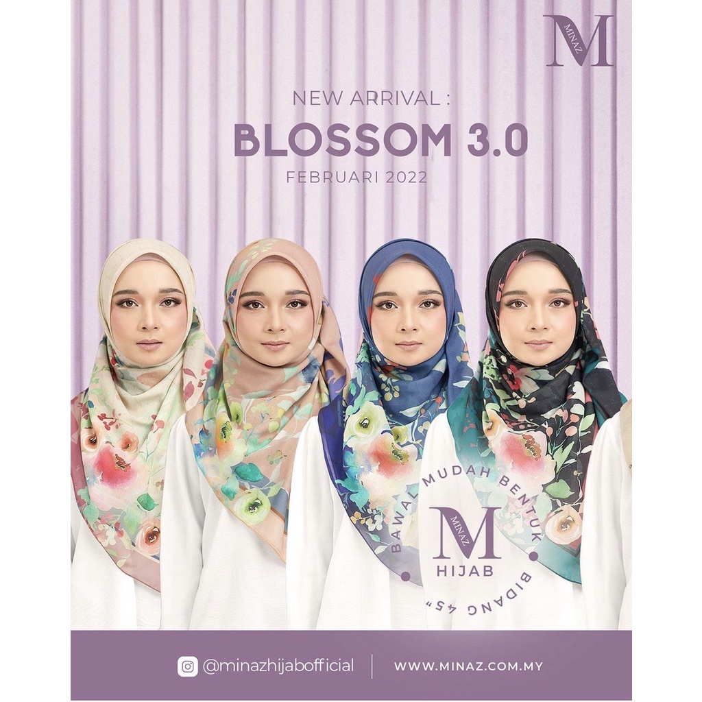 🔥[NEW RELEASE] Minaz Hijab Blossom Series 3.0 🌸 | Shopee Malaysia