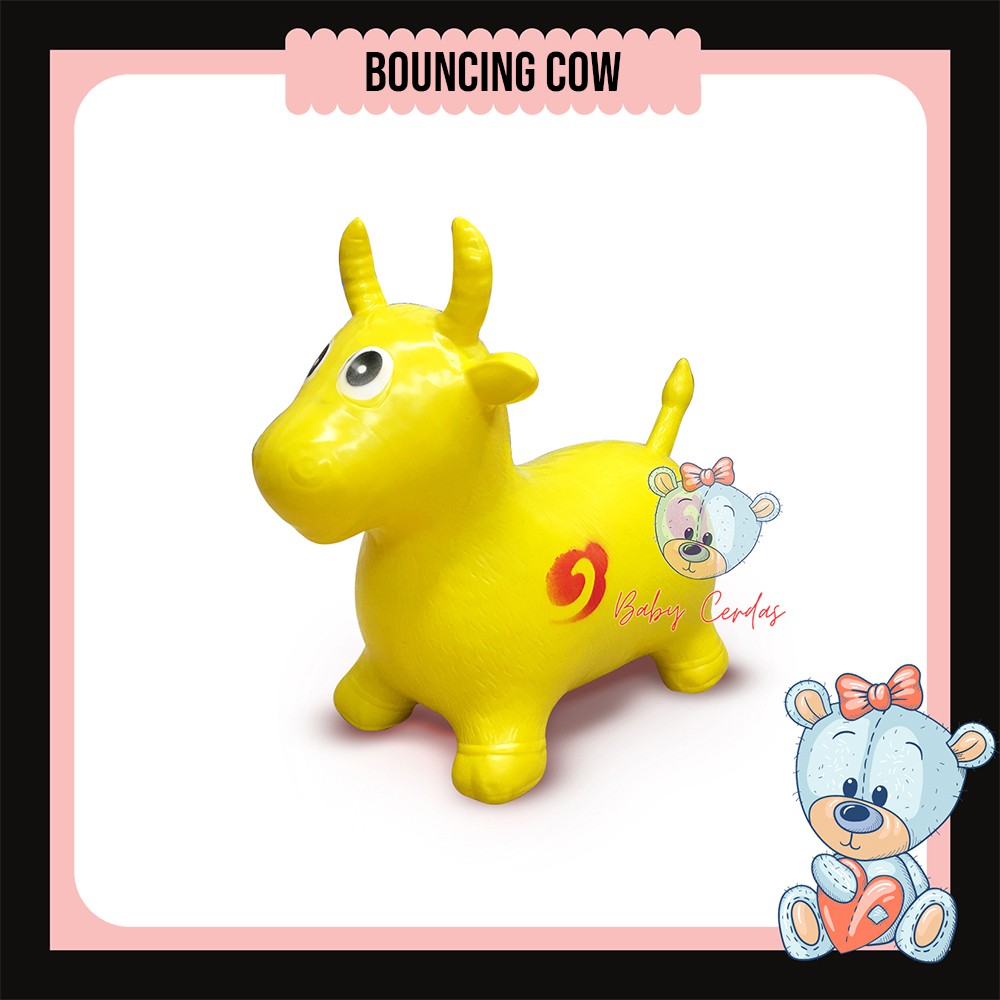 Yellow Large Assorted Inflatable Bouncing Animal Cow / Bouncing Horse ...