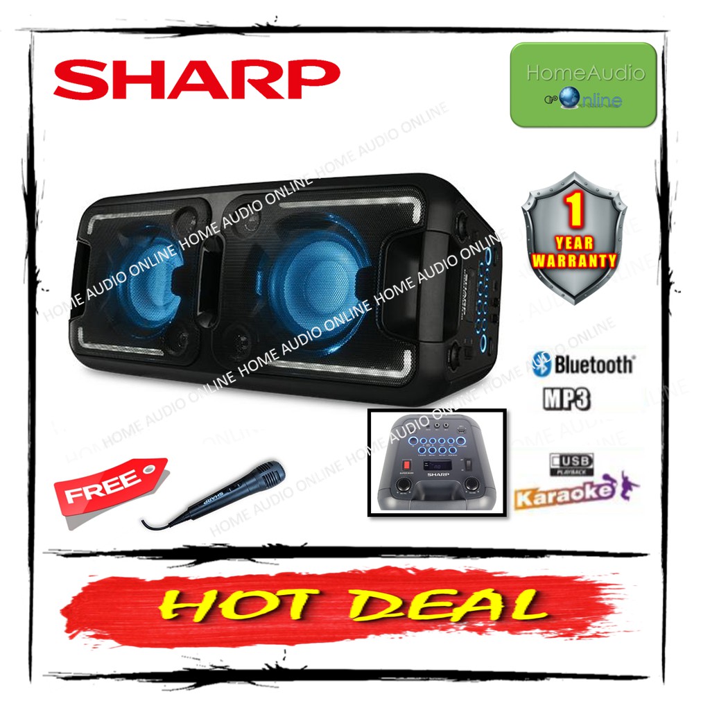 Sharp PS-920 Party/Portable Speaker System With Karaoke Microphone ...