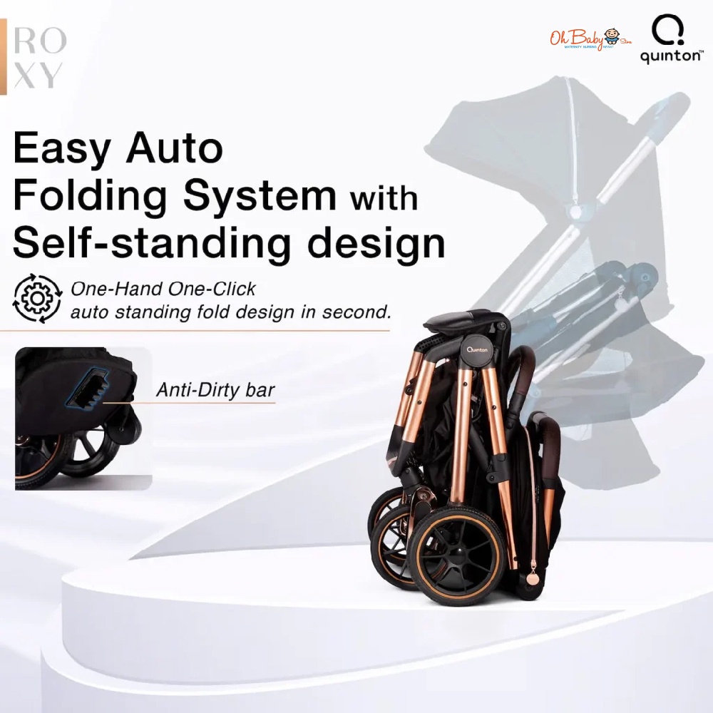 Quinton Roxy Auto Fold Compact / Cabin Size Stroller Newborn to 22kg ...