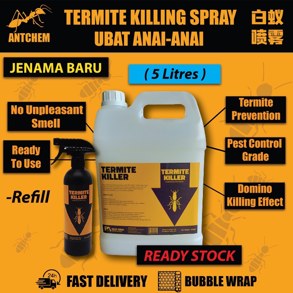 Termite Killer [5 Litres]-Refill / Ubat Anai-Anai Berkesan /Insect Killing Spray/ Penyembur ...
