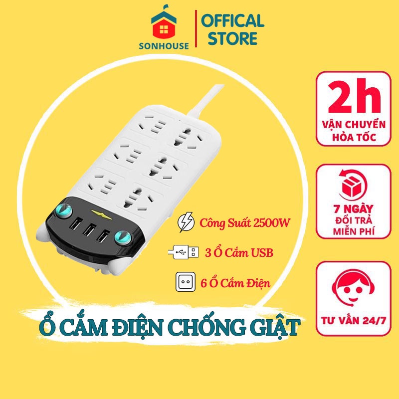 Power Socket, Anti-Shock Multi-Purpose Power Socket, 2500W Load ...