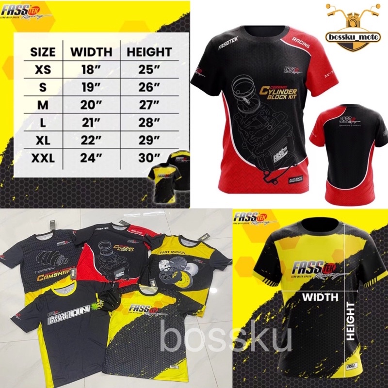 FASSTEK RACING BAJU T-SHIRT SUBLIMATIO ORIGINAL | Shopee Malaysia