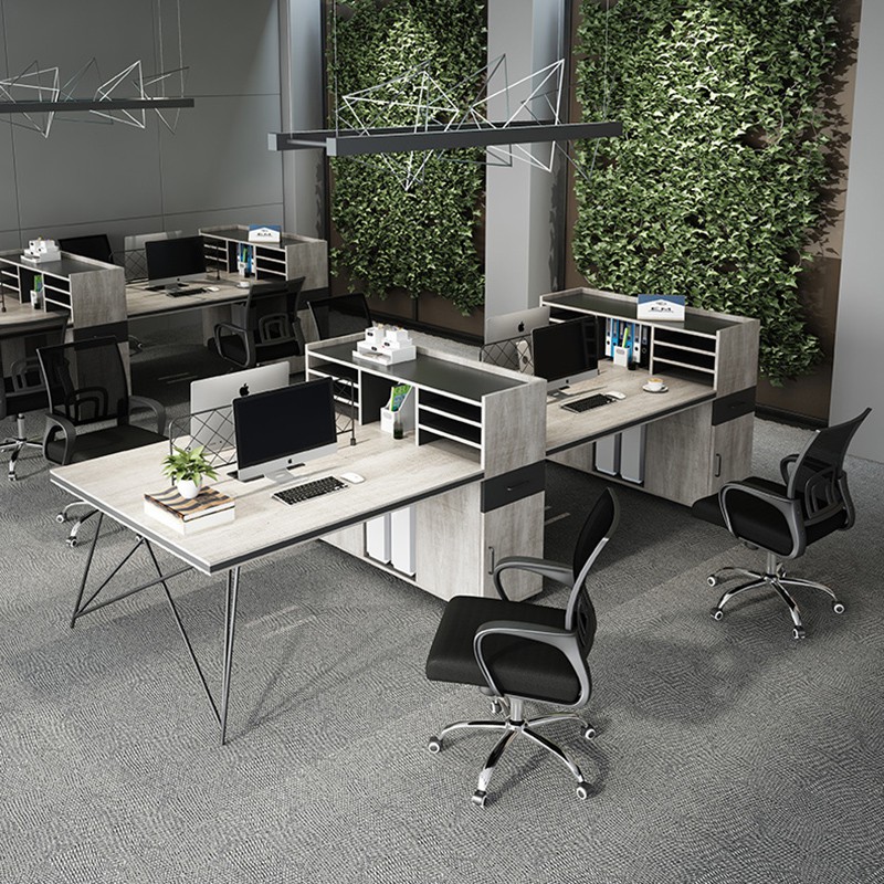 Office desk and chair combination simple modern office staff desk 4 ...