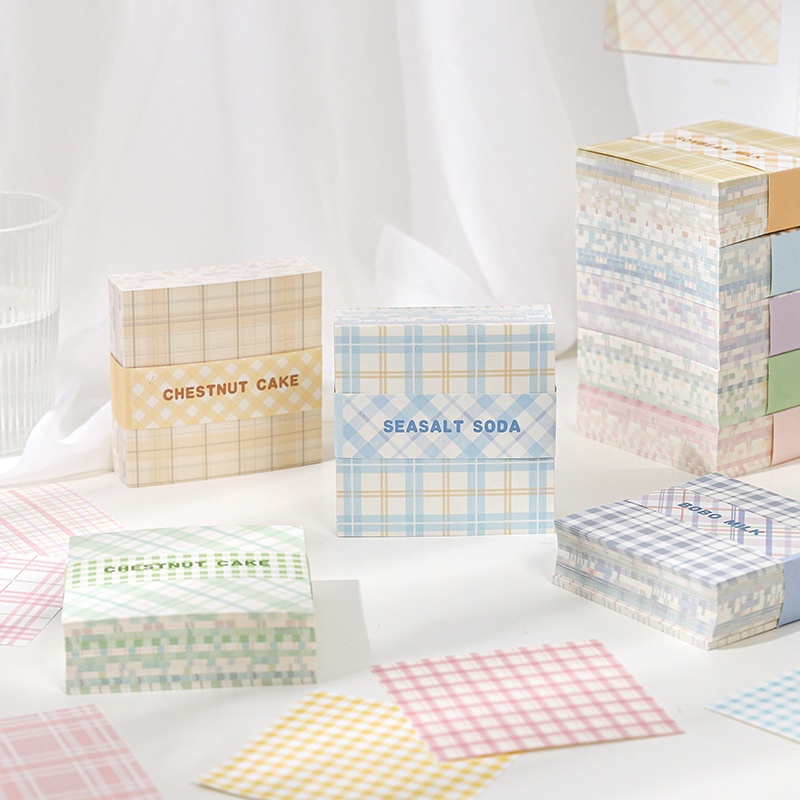【Memo Pads】200pcs Plaid Memopad Minimalist Multi-Function Memo Pads ...
