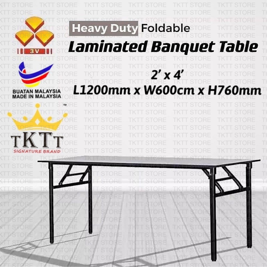 5.TKTT 3V 1.5x4 2x4 Feet Heavy Duty Laminated Wood Top Banquet Table ...
