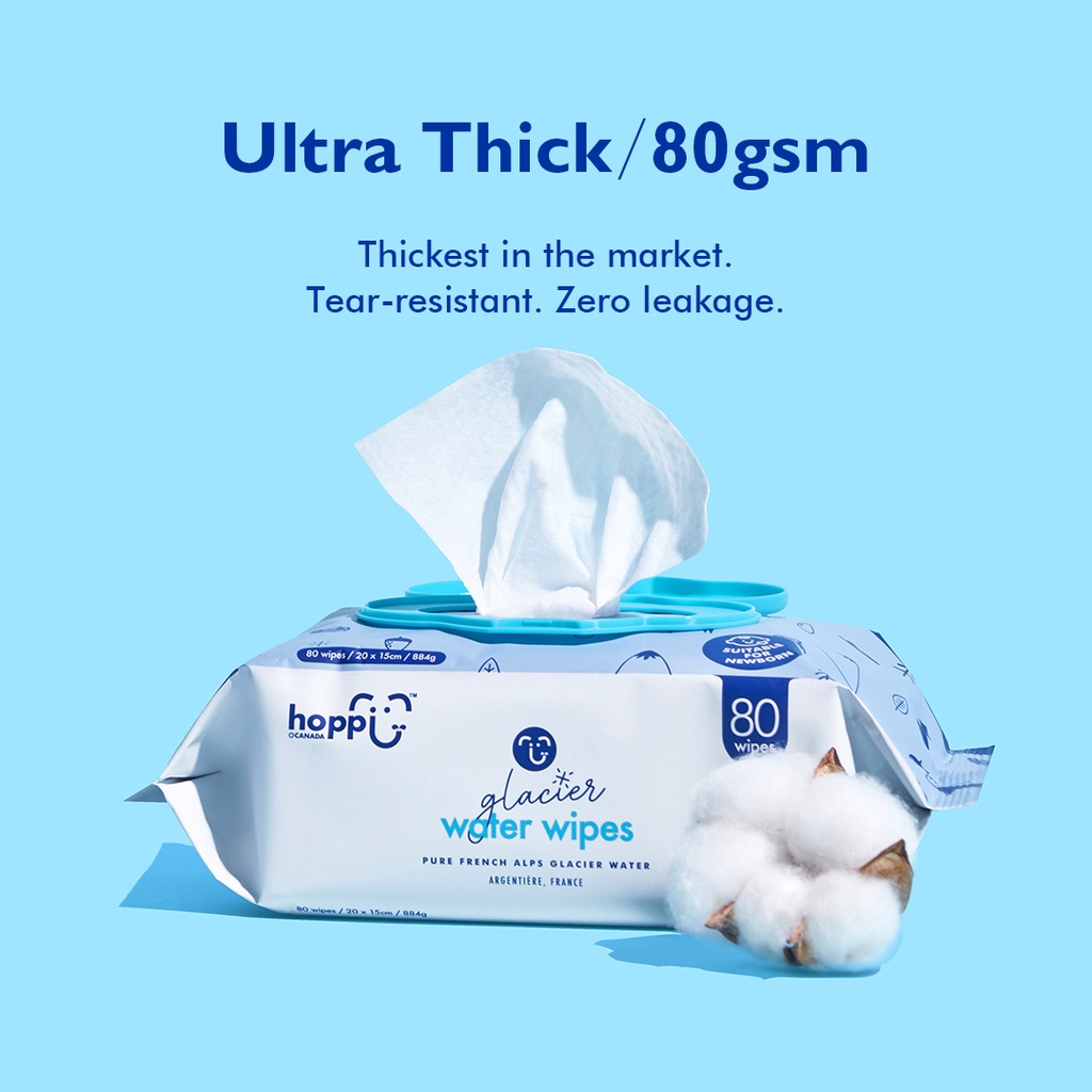 Hoppi Premium Baby Glacier Water Wipes / Baby Wipes / Wet Wipes / Wet ...