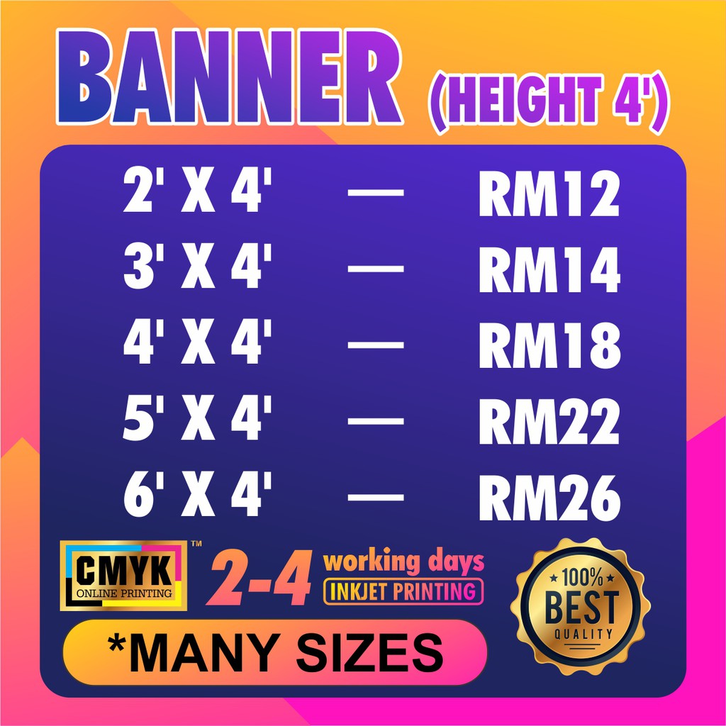[HARGA CETAK] Banner Custom Printing Material 320g Tarpaulin (WIDTH X ...