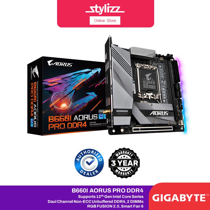 GIGABYTE SOCKET LGA 1700 B660I AROUS PRO DDR4 GAMING MOTHERBOARD ...