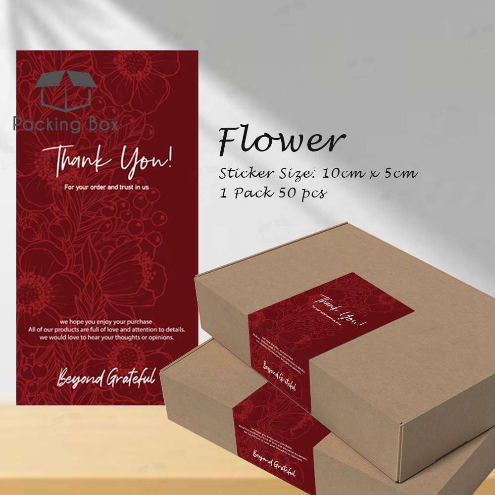 50PCS Sealing Stickers Thank You Sticker Waterproof Rectangle Size ...