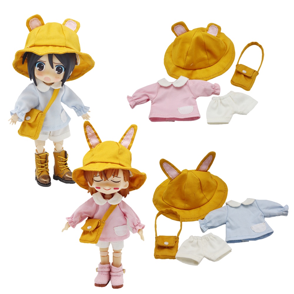 Cute OB11 Clothes 4pcs (Skirts Pants Hat Bag) 1/12 BJD Doll Clothes GSC ...
