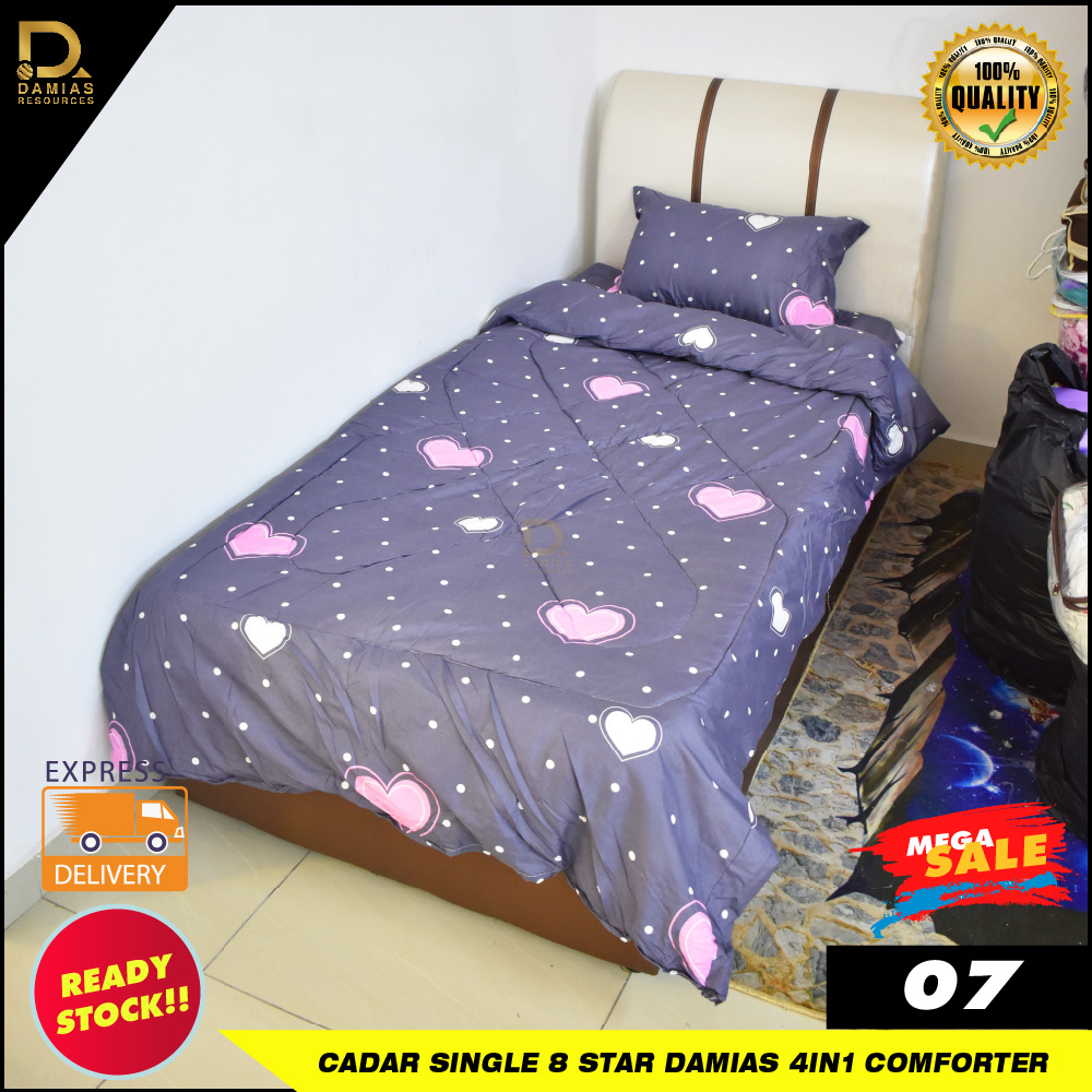 Cadar Single Bujang 8 STAR Set 4 in 1 With Comforter Limited Edition ...