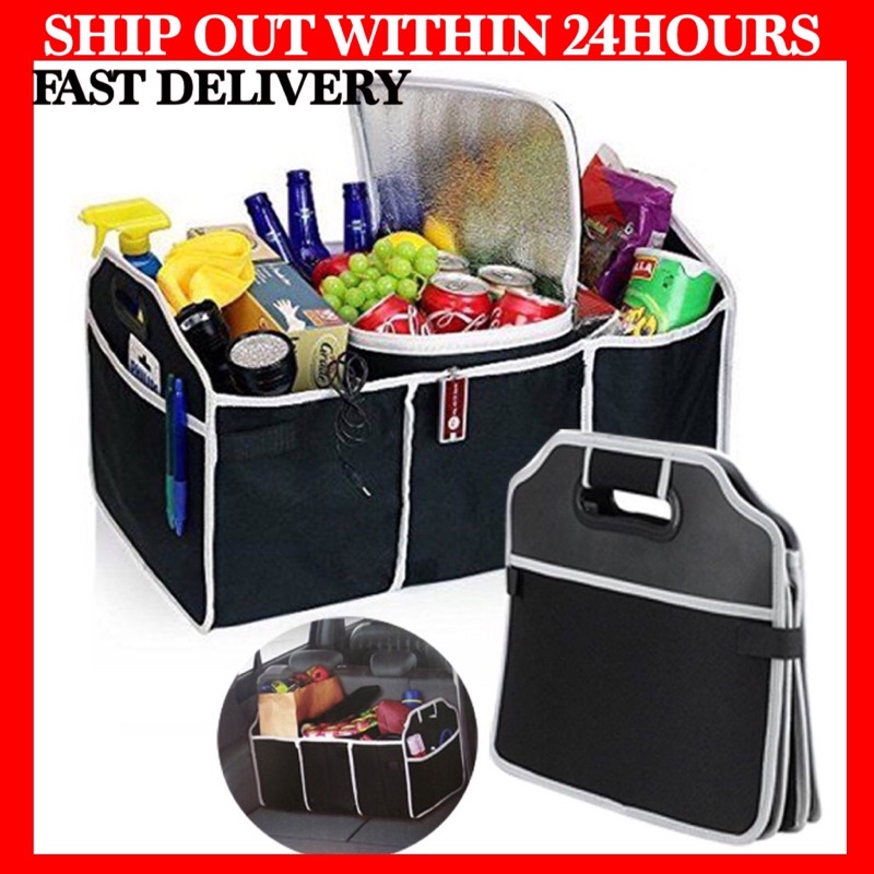 Car Multipurpose Foldable Storage Bag Cubby Box Organizer Folding ...