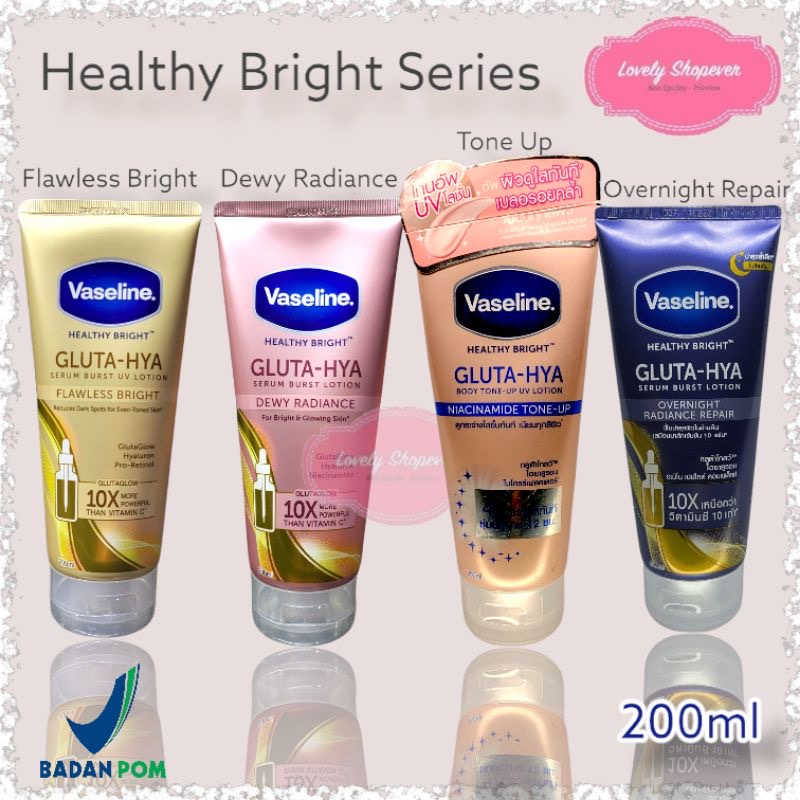 Vaseline Gluta-Hya Gluta Hya Serum Burst Lotion Flawless Bright | Dewy Radiance 200ml 200 ml ...