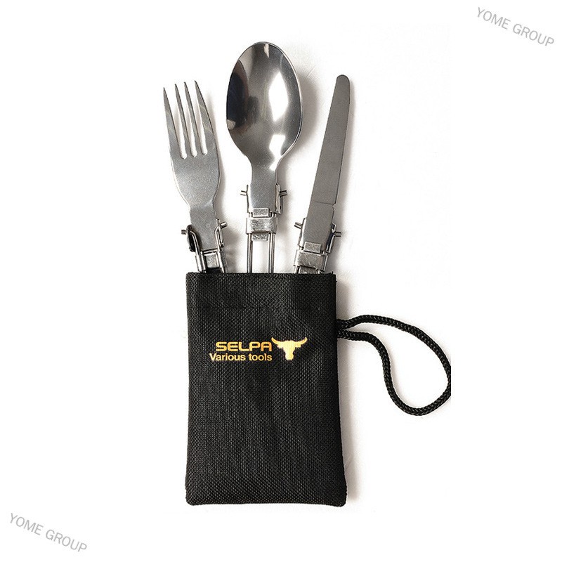 YOME GROUP Stainless Steel Outdoor Picnic Tableware Set Foldable ...